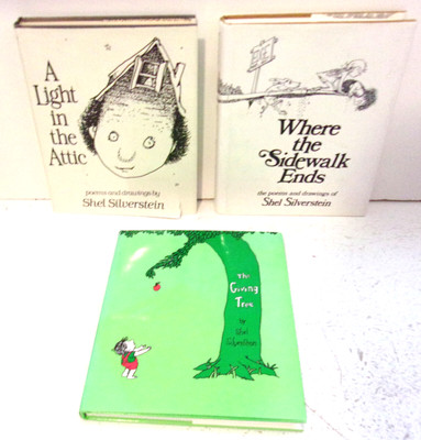 3 Shel Silverstein books A Light in the Attic, Where the Sidewalk Ends ...
