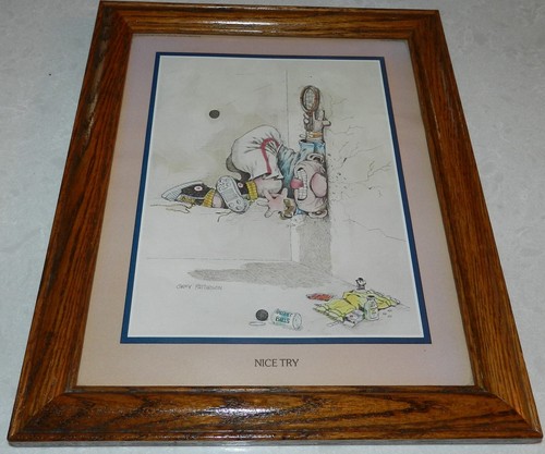 Vintage Gary Patterson Framed "Nice Try" Print 1986 Frustrations of ...