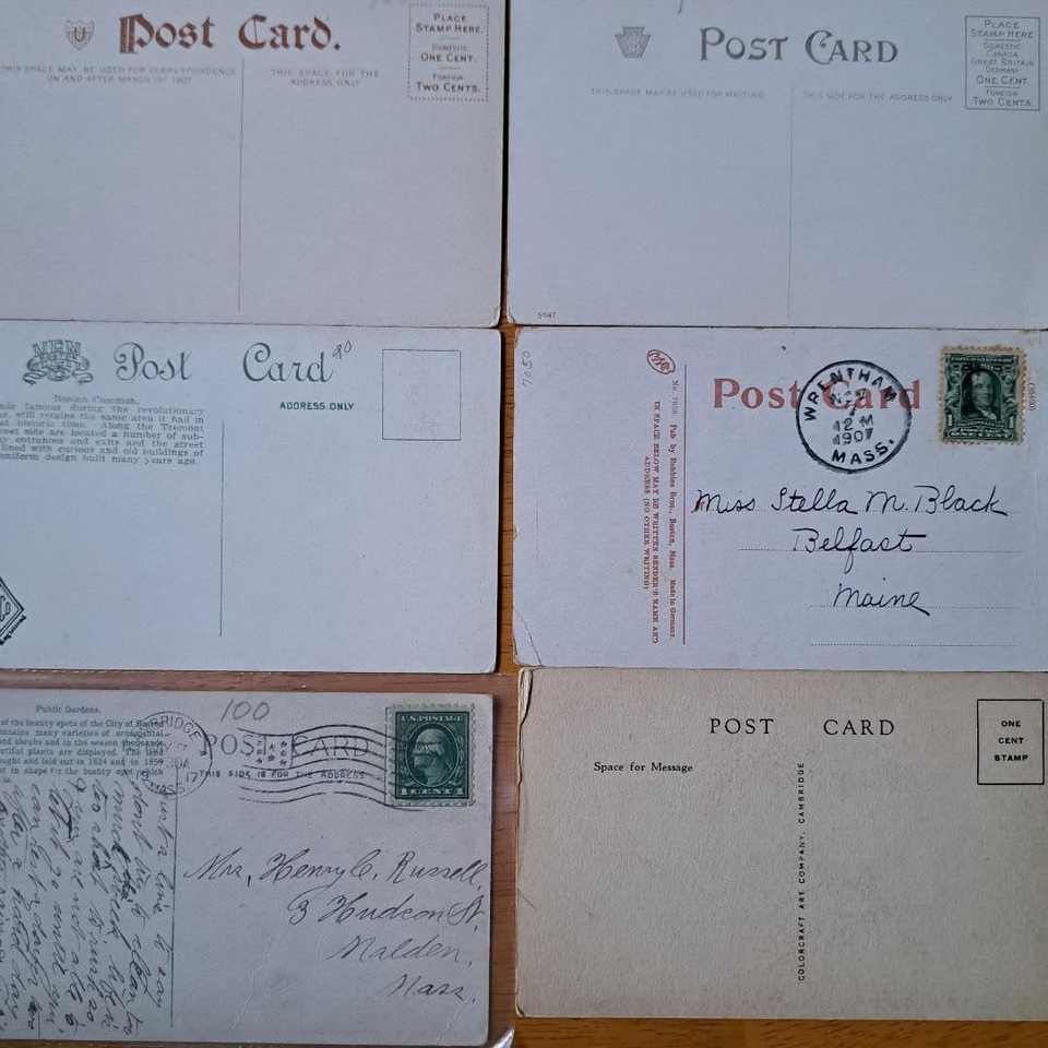 Lot of 6 BOSTON, MASS Boston Common & Public Garden. Vintage Postcards ...