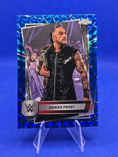 Damian Priest Blue Geometric Refractor /99 🔥🔥📈2025 Topps Chrome WWE | eBay