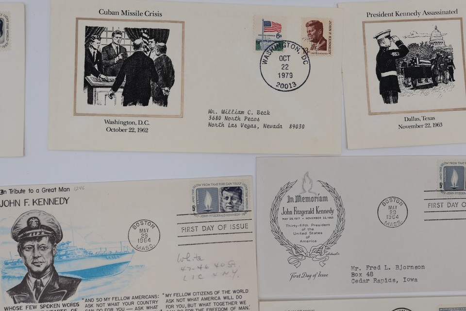 JFK FDC MEMORIAL COVERS JACKIE KENNEDY WHITE HOUSE THANK YOU SIGNED ...