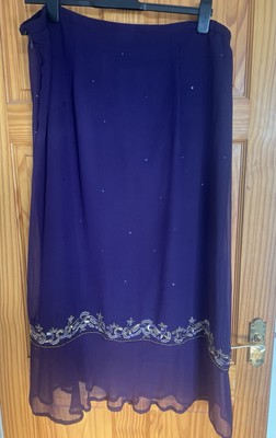 Jacques Vert Purple Beaded & Embroidered Evening Skirt Size 22. Fully ...