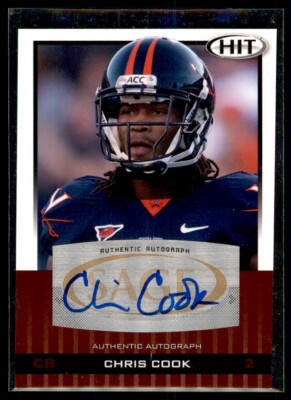 Chris Cook 2010 SAGE HIT Autographs Rookie Auto #A41 Virginia Cavaliers ...