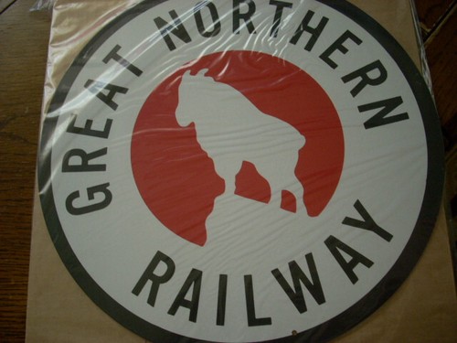 GREAT NORTHERN RAILROAD / TRAIN ALUMINUM SIGN 12" DIAMETER - BRAND NEW ...