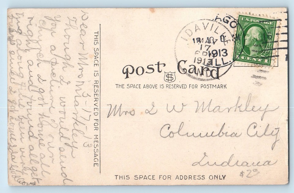 Idaville Indiana IN Postcard New Church Of God Exterior Scene 1913 ...