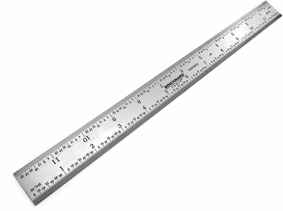 Benchmark Tools 2 Ea 12" 4R Rigid Machinist Ruler Grads Satin Stainless ...
