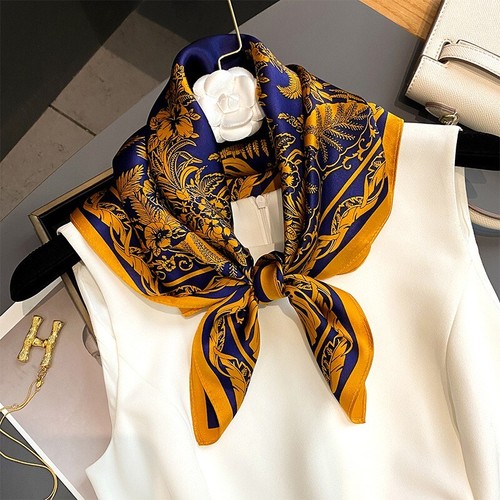 100% Mulberry Silk 26" Square Scarf Women Neckerchief Wrap Vintage ...