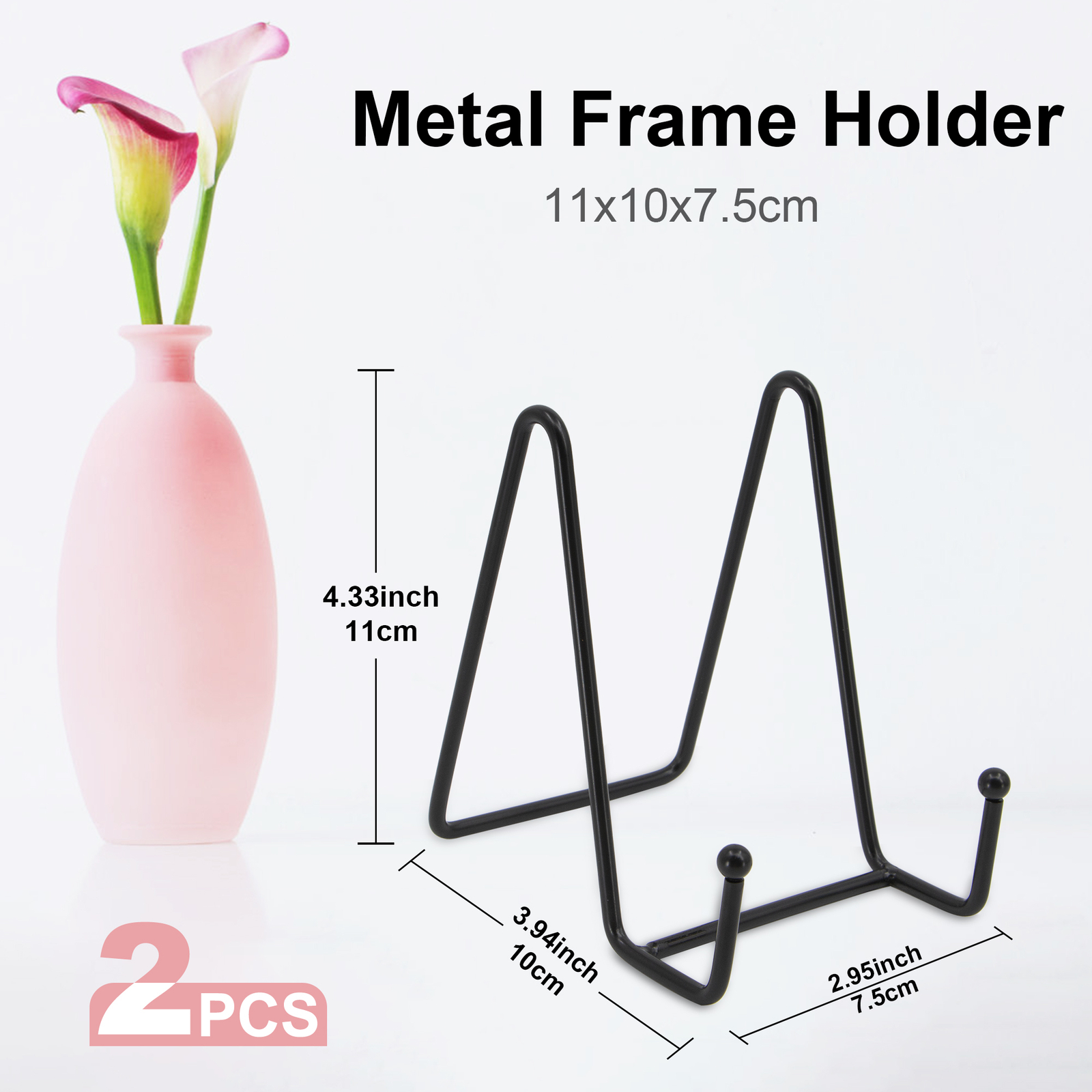 2 4 6PCS 11x10x7.5cm Metal Frame Holder Stand Easel Display Plate ...