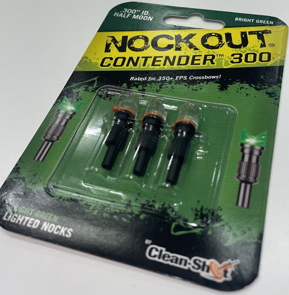 NockOut Lighted Nocks Crossbow .300'' ID Halfmoon Green 3 Pack | eBay