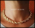 GOLD 5MM 8MM THICK FAT HEAVY TWISTED ROPE CHAIN 16" 18" 21" 25" 30 ...