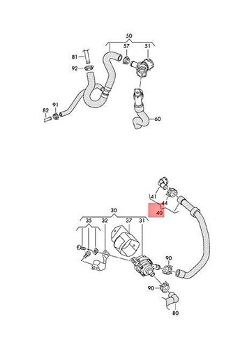 NEW VW COOLANT HOSE WITH QUICK RELEASE COUPLING 7N0122157BS ORIGINAL NO ...