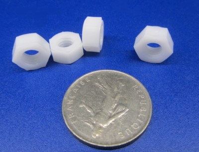 Hex Nut, Acetal, Delrin, White, 5/16"-18 Threads x 17/64" Height, 25 ...