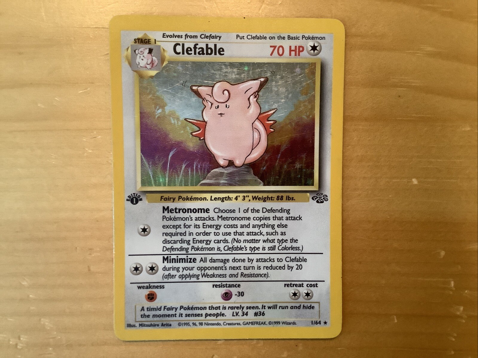 Jungle 1st Edition Clefable Holo Foil - NM Pokemon Card 1/64 | eBay