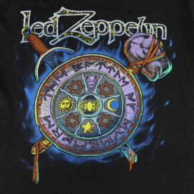 1990s Led Zeppelin Shield Black Men S-234XL T-shirt NG2793 | eBay