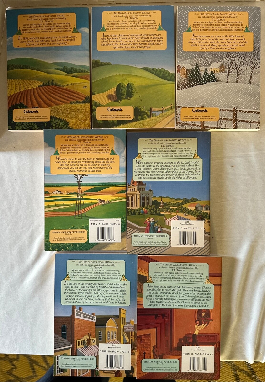 Lot of 7 The Days of Laura Ingalls WIlder T. L. Tedrow 1992 Thomas ...