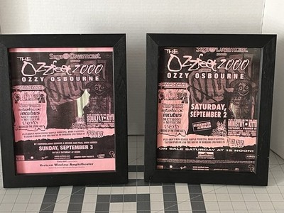 2 12”x10” Framed Ozzfest 2000 Ozzy Osbourne Tour Concert Posters ...