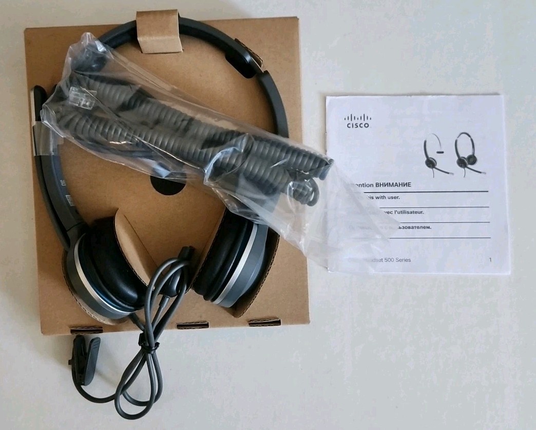Cisco Headset 532 Wired Dual On-Ear w/ Quick Disconnect RJ9 Cable CP-HS-W-532-RJ | eBay