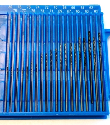 20 PIECE #61-80 HIGH SPEED STEEL WIRE GAGE DRILL SET (5001-1020) | eBay