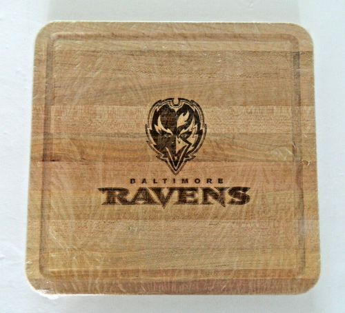 NWT Longaberger Woodcrafts Baltimore Ravens Square Cutting Board NFL ...