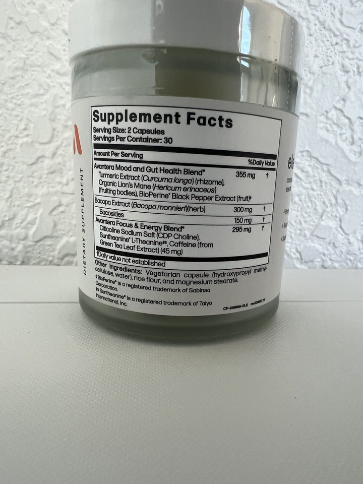 Avantera Elevate , Helps ADHD Clear the Fog Supplement, 60 Capsules EXP ...