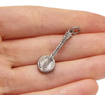 925 Sterling Silver Vintage Banjo Charm Pendant PT2181 | eBay