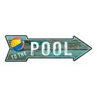 Pool Directional Metal Arrow Sign 17" x 5" Left/Right Pointing swimming ...