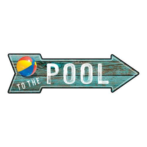 Pool Directional Metal Arrow Sign 17" x 5" Left/Right Pointing swimming ...