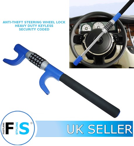 UNIVERSAL CAR VAN ANTI-THEFT STEERING WHEEL LOCK KEYLESS HEAVY DUTY ...