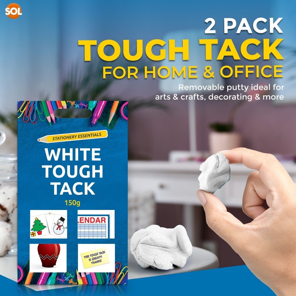 White Tack Tac 150g | Super Tough Reusable Handy Size Sticky Adhesive ...