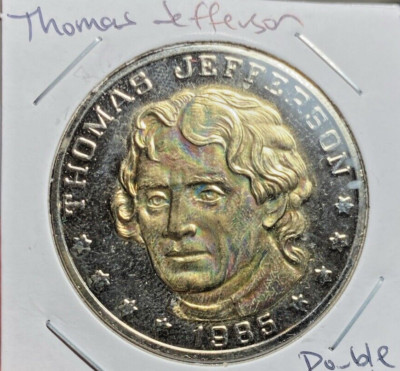 1985 Thomas Jefferson 185th Anniversary Double Eagle Token Gold/Silver ...