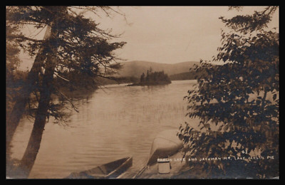 Rppc LAKE PARLIN MAINE & JACKMAN Mt Canoes EASTERN ILLUSTRATING CO REAL ...