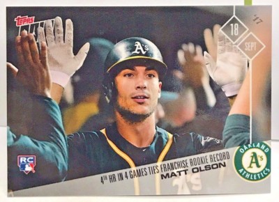 Matt Olson 2017 Topps Now Baseball RC Rookie Card #623 - SP /622 ...