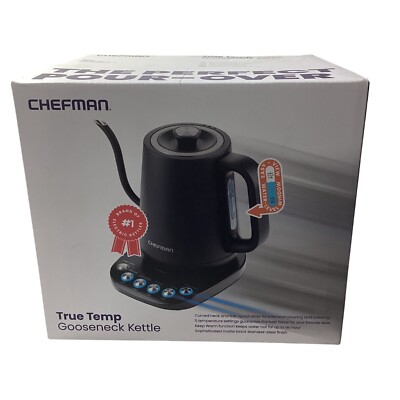 Chefman True Temp Gooseneck Stainless Steel Kettle Electric New Sealed ...