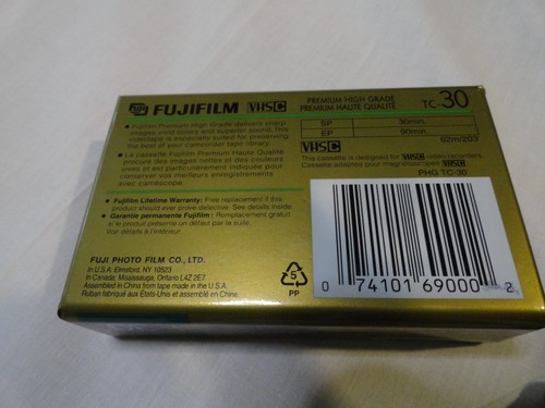 New FujiFilm TC30 VHS-C Pro 30 Premium Blank Video Cassette | eBay
