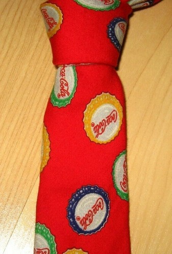 Coke Tie Coca Cola Neck Tie - Vintage Soda Pop Bottle Cap Skinny Thin ...