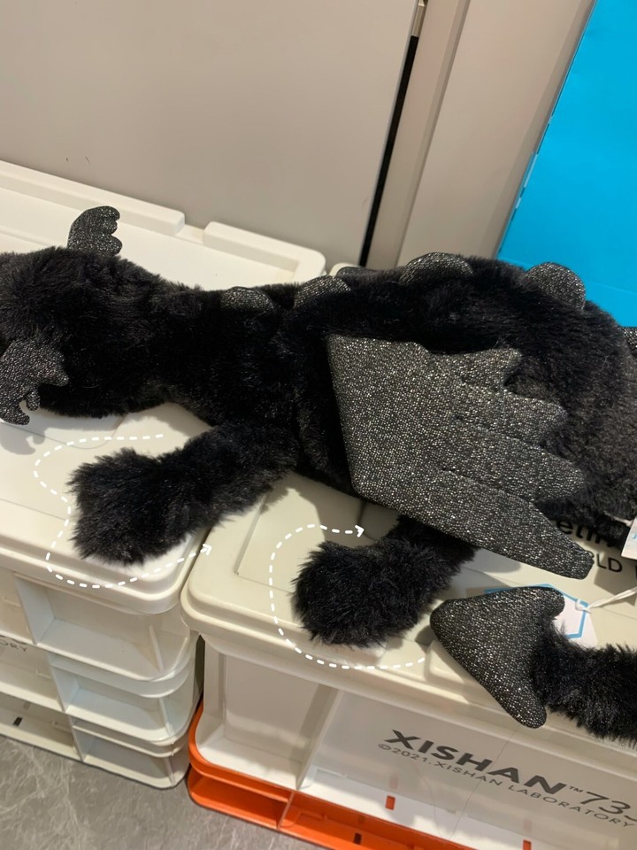 Jellycat 20''Onyx Dragon Plush Toy Black Stuffed fantasy Creature ...