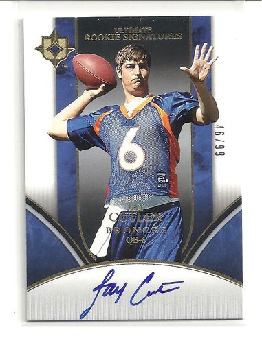 2006 06 UD ULTIMATE COLLECTION JAY CUTLER ROOKIE AUTO SIGNATURE ON CARD ...