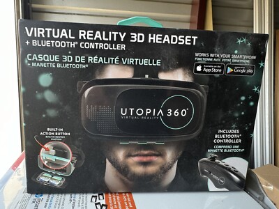 Utopia 360 Virtual Reality 3d Headset Includes Bluetooth Controller | eBay