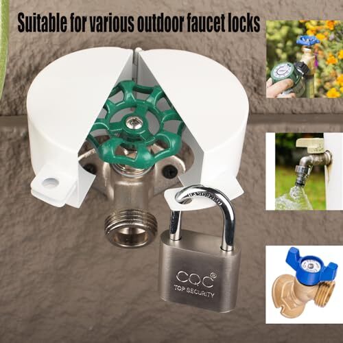 Outdoor Faucet Lock,Water Spigot Lock, Metallic(with Padlock) Suitable ...