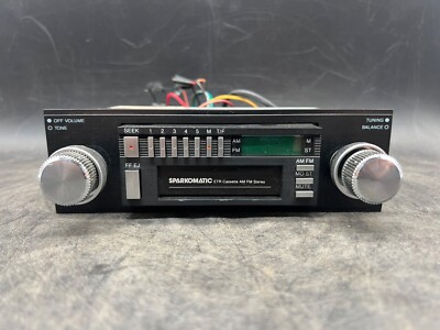 Vintage Sparkomatic SR338 ETR Cassette AM FM Stereo Radio Head Unit ...