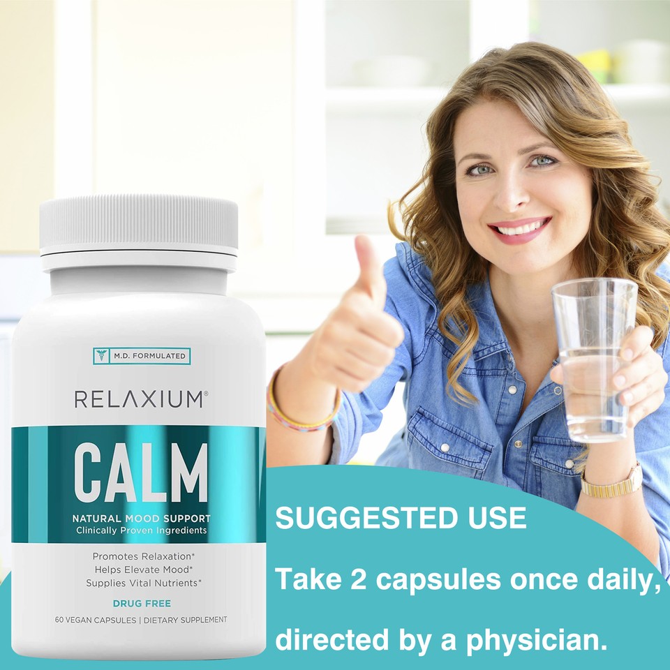 Relaxium Calm - Stress & Mood Support, with Ashwagandha, 5-HTP ...