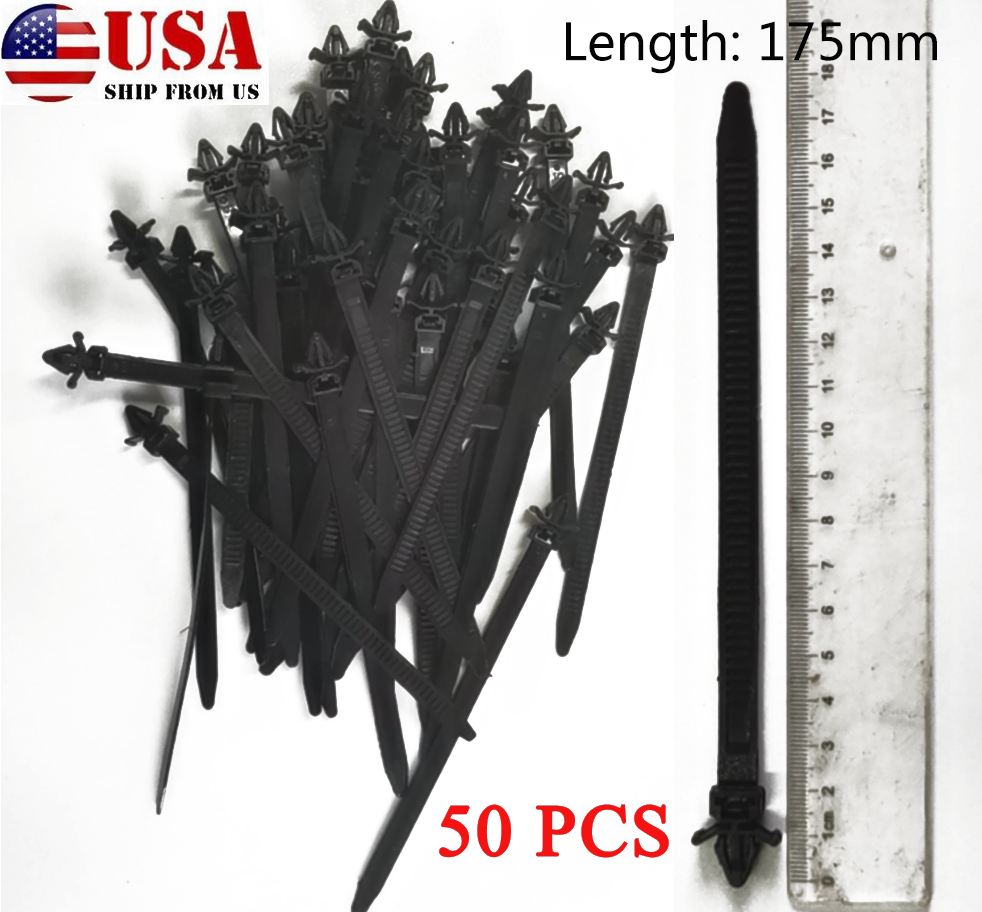 175x7.8mm Releasable Nylon Car Cable Wire Wrap Mount Tie Zip Strap ...