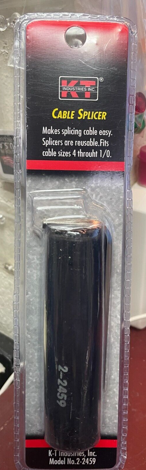 Welder Cable Splicer, Black, 4 Thru 1/0 AWG, Reusable, For Cables 4 ...