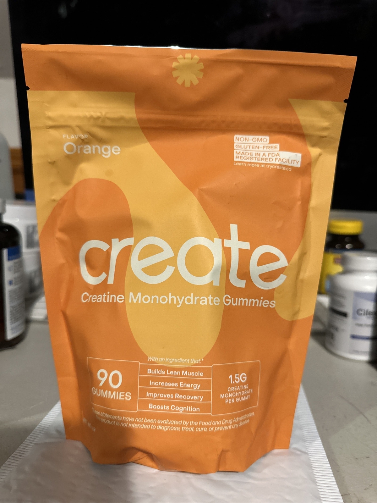 Create Wellness Every Creatine Monohydrate Orange Flavor 90 Gummies | eBay