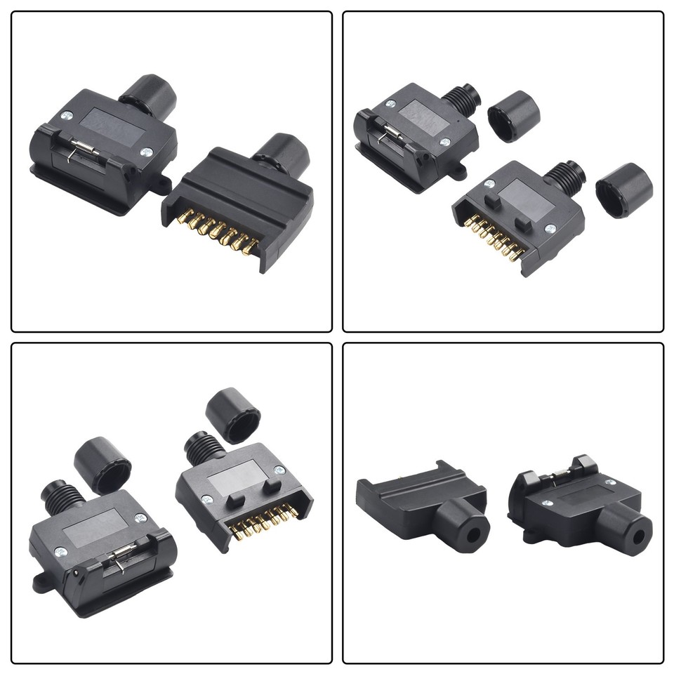 Robust 7 Pin Flat Trailer Connector Set for Secure and Reliable Towing ...