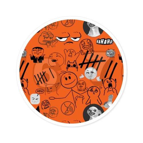The 67 Funny Round Stickers, Indoor/Outdoor, 6 7 Humorous Decor, Laptop ...