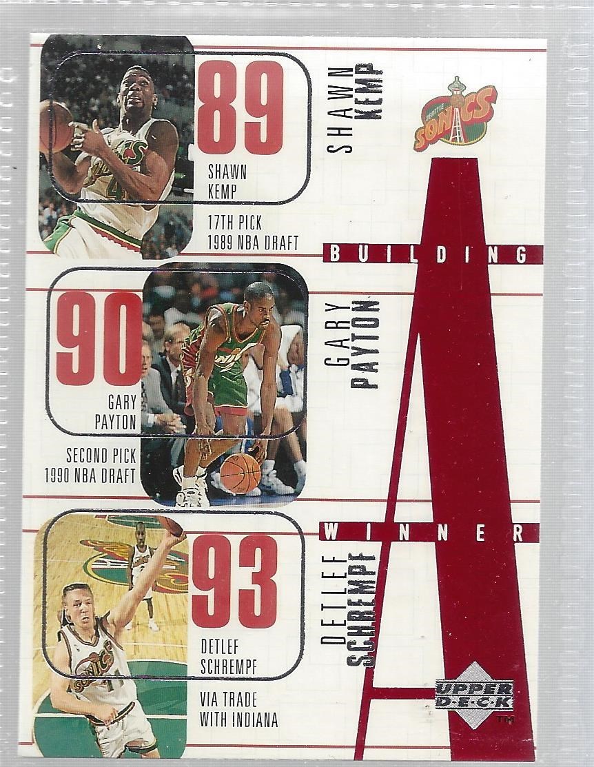 Schrempf-Payton-Kemp Upper Deck 1996-97 NBA Basketball Trading Card ...