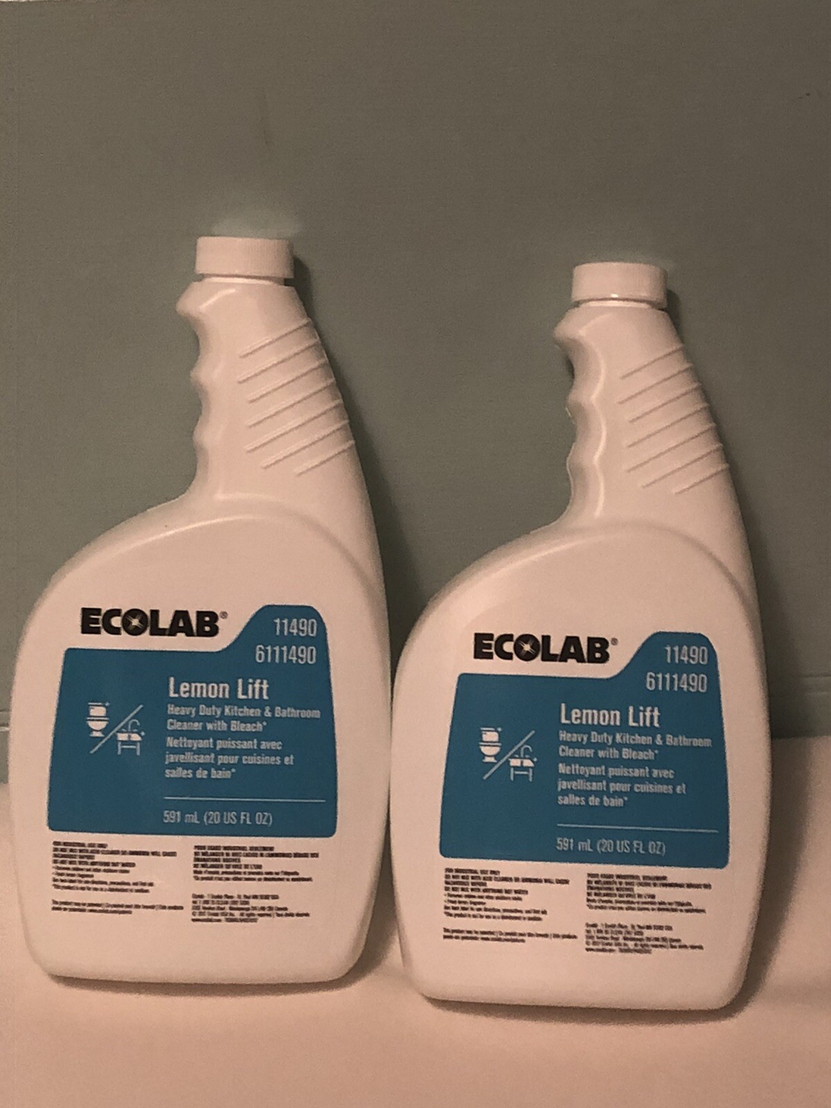 2- 20 FL OZ Ecolab Lemon Lift Heavy Duty Kitchen & Bathroom Cleaner ...