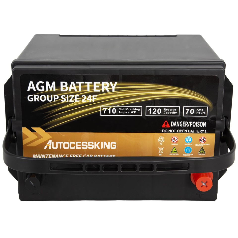 Group 24F Platinum AGM Battery 12V 70AH Rechargeable Automotive Car ...