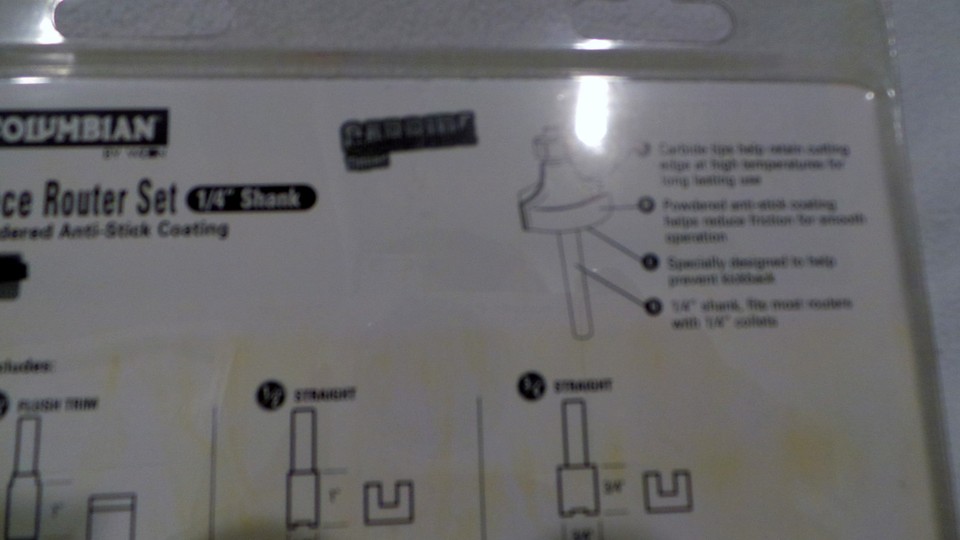 New Columbian by Wilton 33006 6 Pc Router Bit Set 1/4" Shank Carbide ...